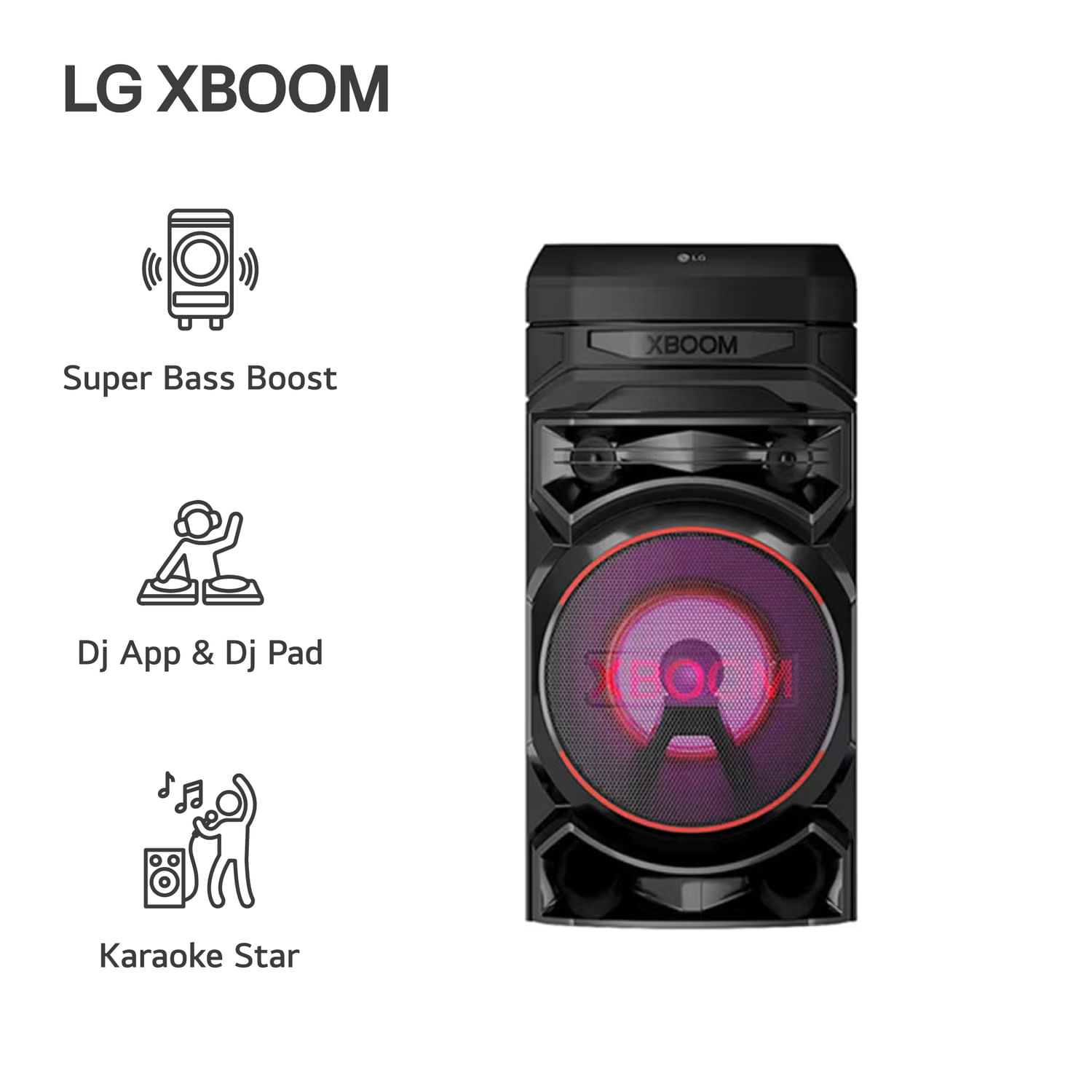 Torre de sonido LG XBOOM RNC5 | Karaoke Star | Super Bass Boost | Multi ...
